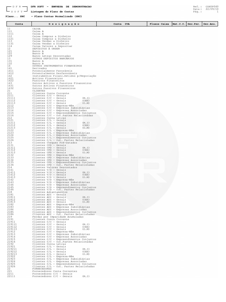 Quadro de Contas Do SNC (2010) | PDF | Imposto Sobre o Valor ...