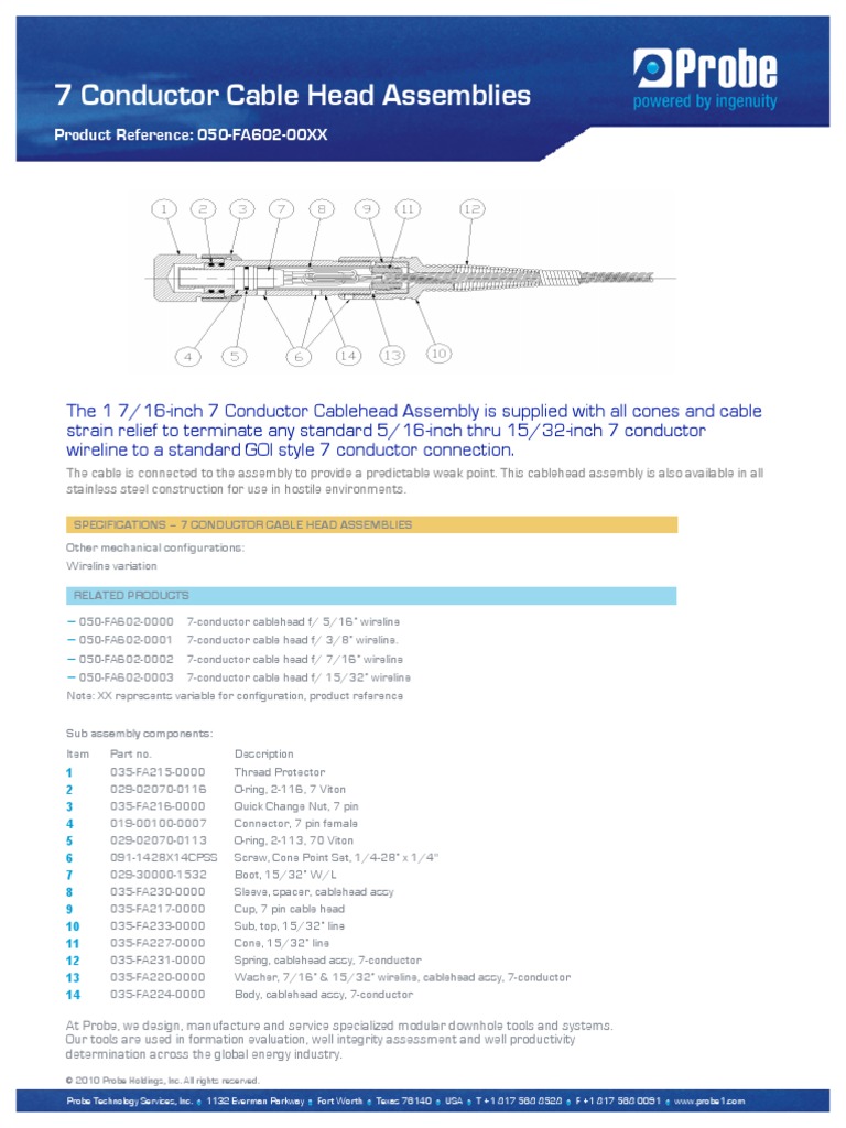 Probe 7 Conductor Cablehead Assemblies | PDF