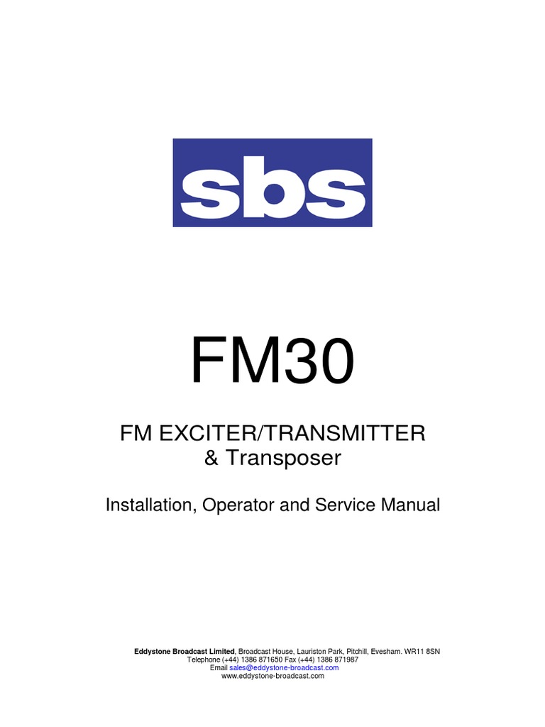 SBS FM30 Manual (29-06-06) | PDF | Amplifier | Power Supply