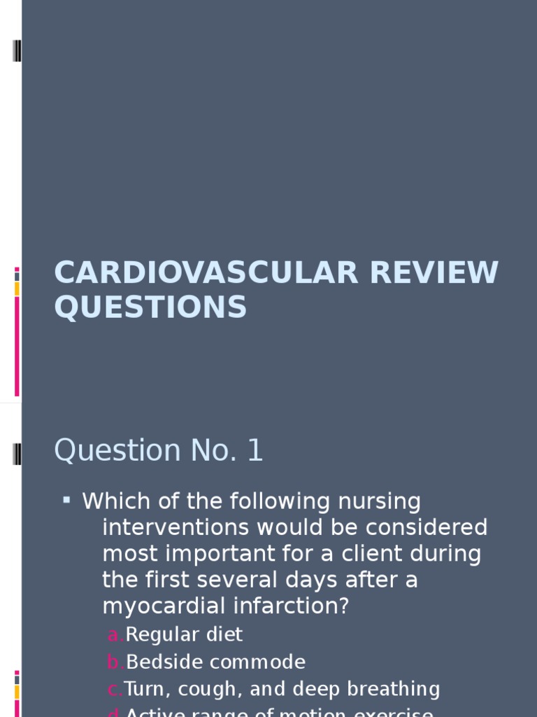 Cardiovascular Review Questions | PDF | Heart | Myocardial Infarction