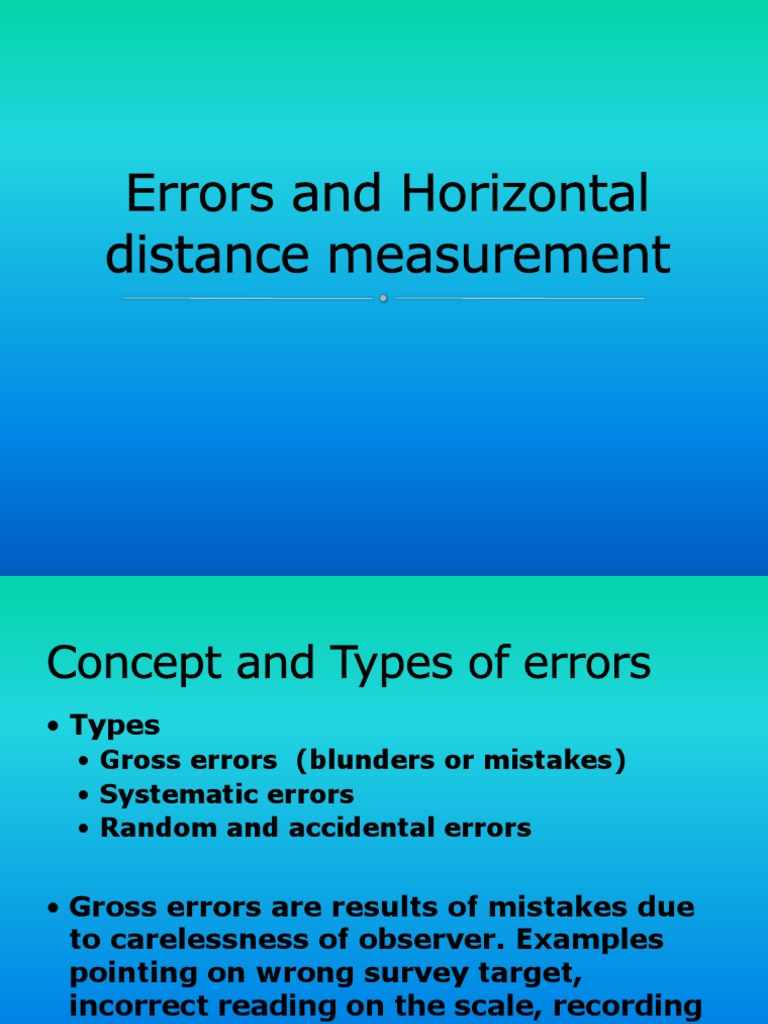 Horizontal Distance Measurement | PDF | Observational Error | Surveying