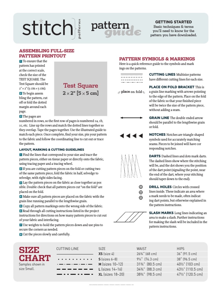 Pattern: Size Chart | PDF | Seam (Sewing) | Sewing