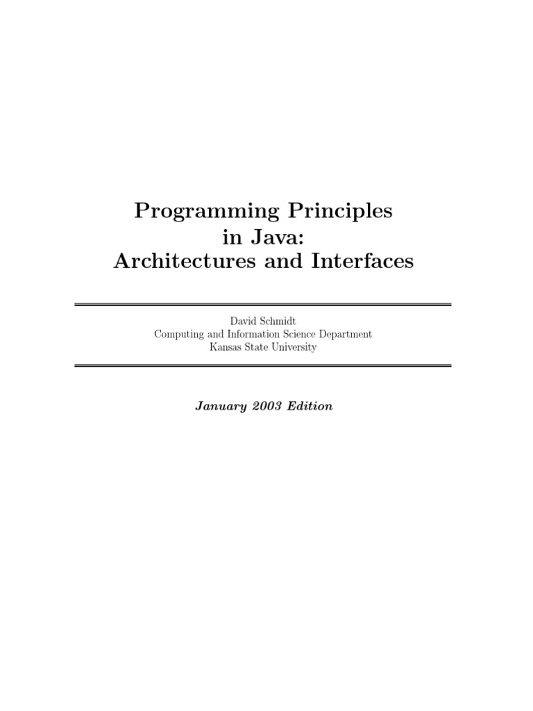 Programming Principles in Java: Architectures and Interfaces | PDF