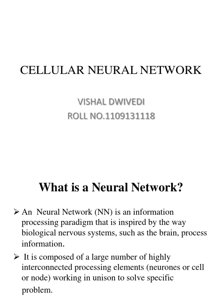 Cellular Neural Network Pdf Artificial Neural Network Neuron