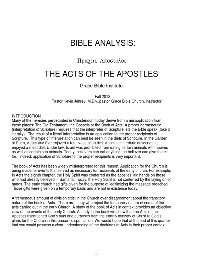 The Acts of The Apostles | PDF | Acts Of The Apostles | Baptism