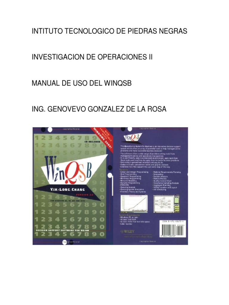 Manual WINQSB - Programacion Dinamica | PDF | La investigación de ...