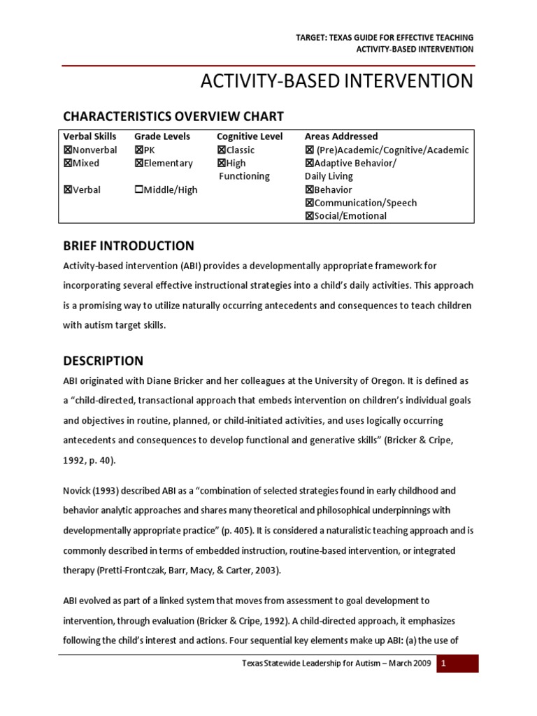 Texas Autism Teaching Guide | PDF | Autism Spectrum | Autism