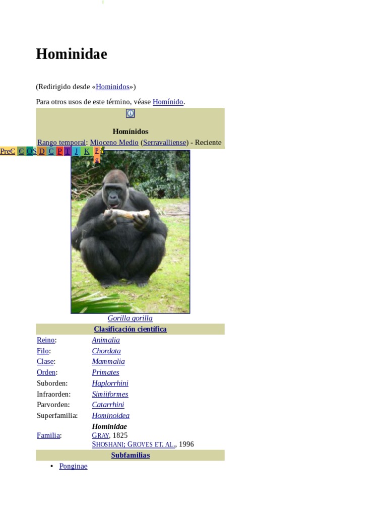 Hominid Os | PDF | Hominidae | Taxonomía de mamíferos