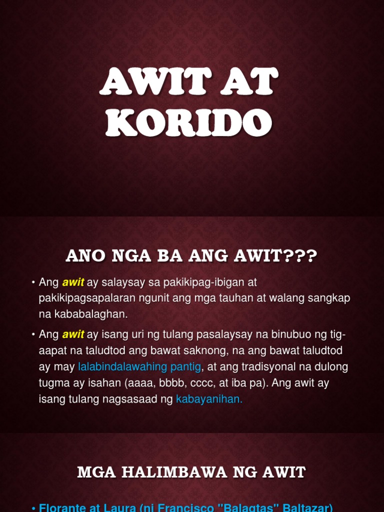 Awit at Korido | PDF