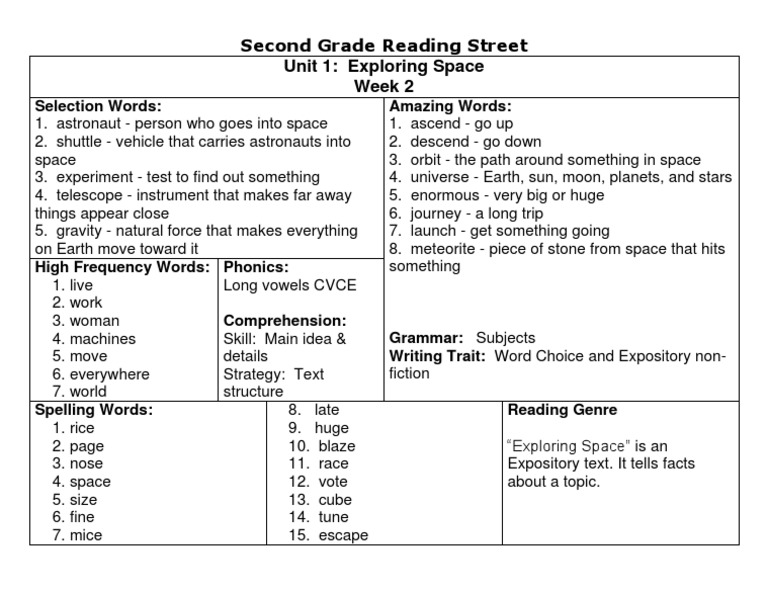 Unit 1 Week 2 Exploring Space | PDF | Science & Mathematics
