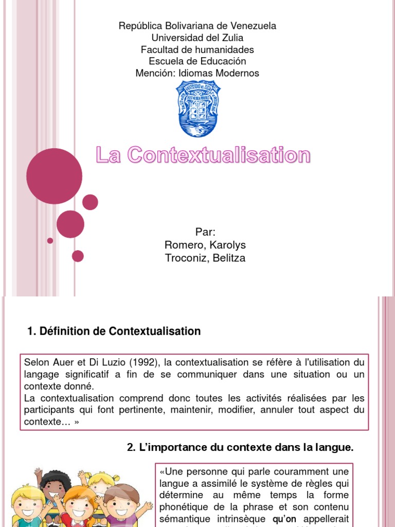La Contextualisation | PDF