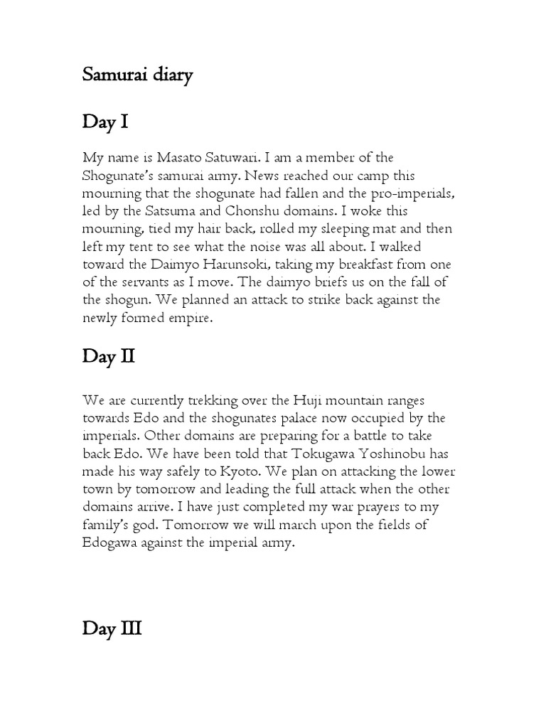 Samurai Diary: Fall of the Shogunate | PDF