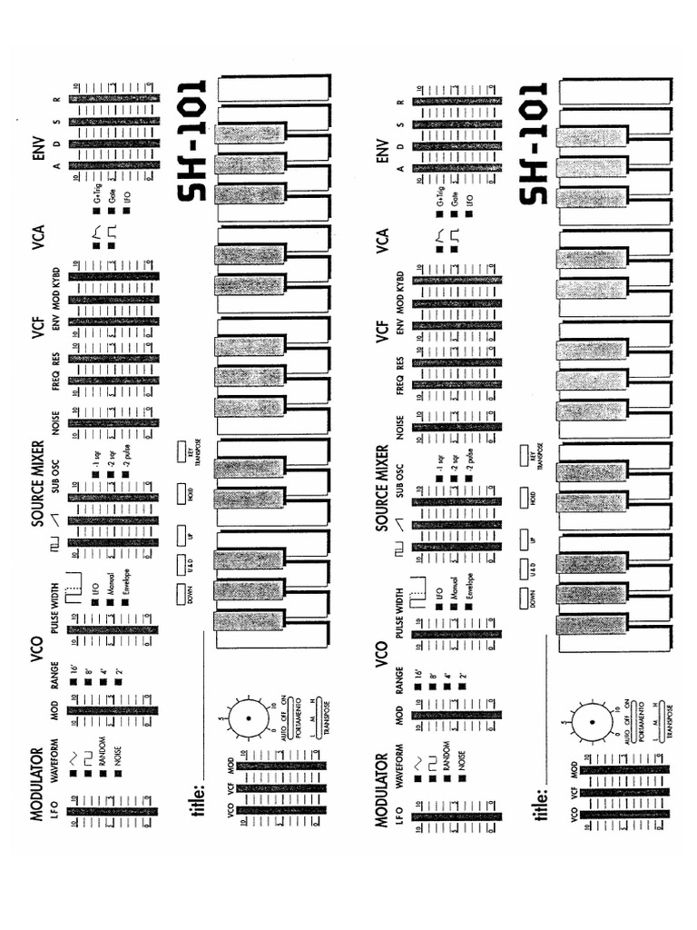 SH-101 Patch Sheet | PDF