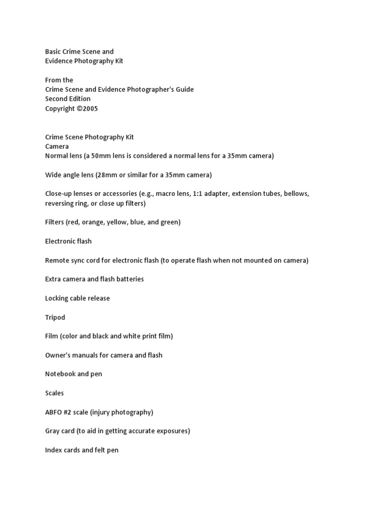 Crime Scene Photo | PDF | Camera | Camera Lens