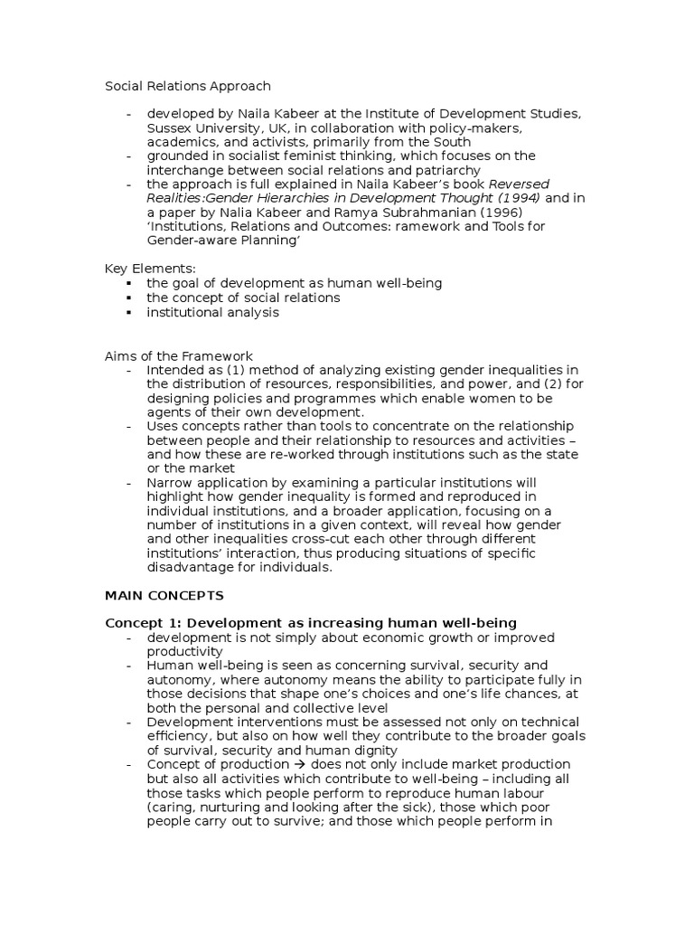 Social Relations Framework in Development | PDF | Sociological Theories ...