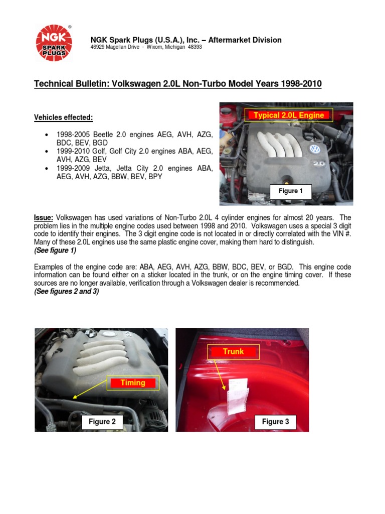 VW 2.0L Engine Code Guide | PDF | Business | Computers