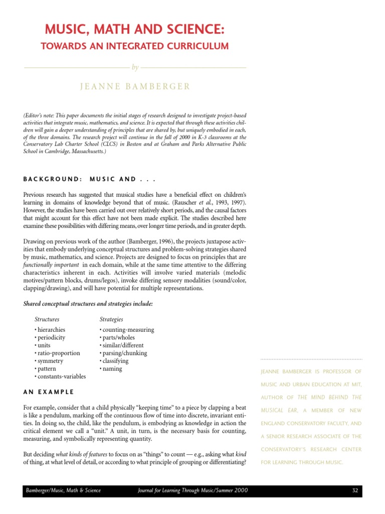 Integrating Music, Math, and Science | PDF | Project Based Learning ...