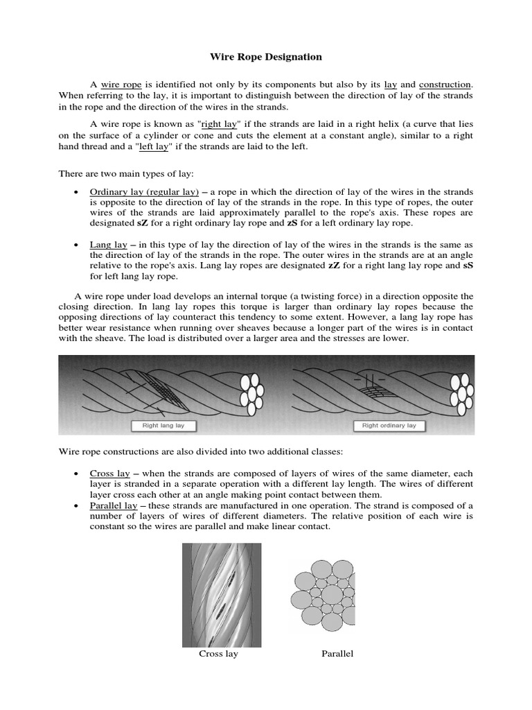 Wire Rope Designation | PDF | Rope | Wire