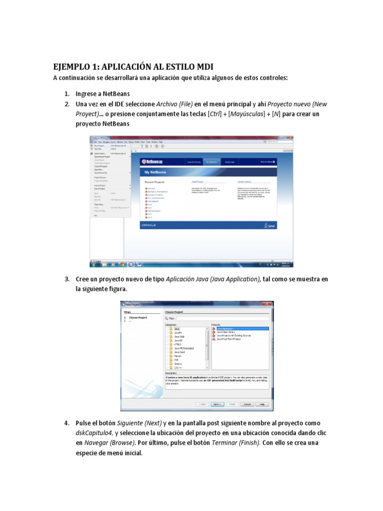 Creación de Aplicación MDI en NetBeans | PDF | Java (lenguaje de programación) | Ventana ...