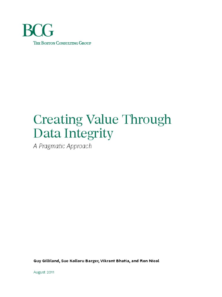 BCG - Creating Value Through Data Integrity | PDF | Telecommunication | Business