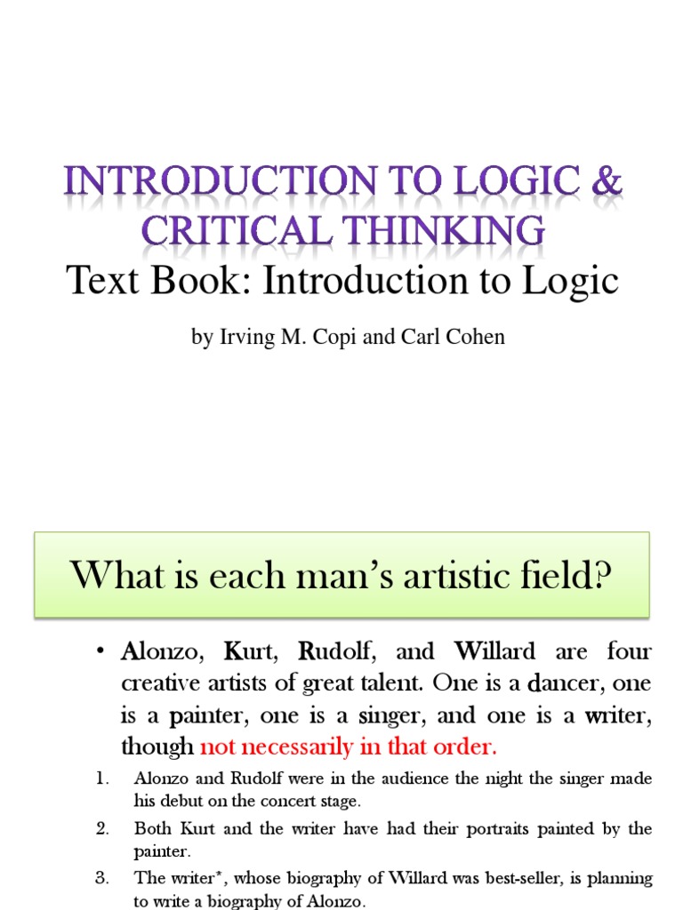 Introduction to Logic Overview | PDF | Argument | Proposition