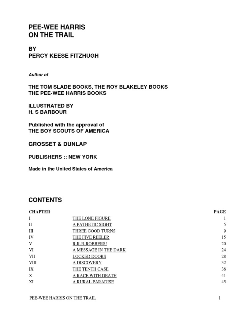 Pee-Wee Harris On The Trail by Fitzhugh, Percy Keese, 1876-1950 | PDF ...