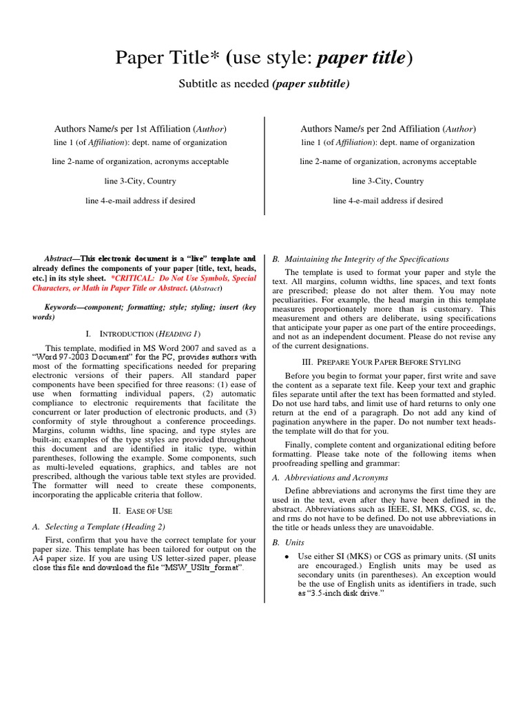 Paper Title (Use Style: Paper Title) : Subtitle As Needed (Paper ...