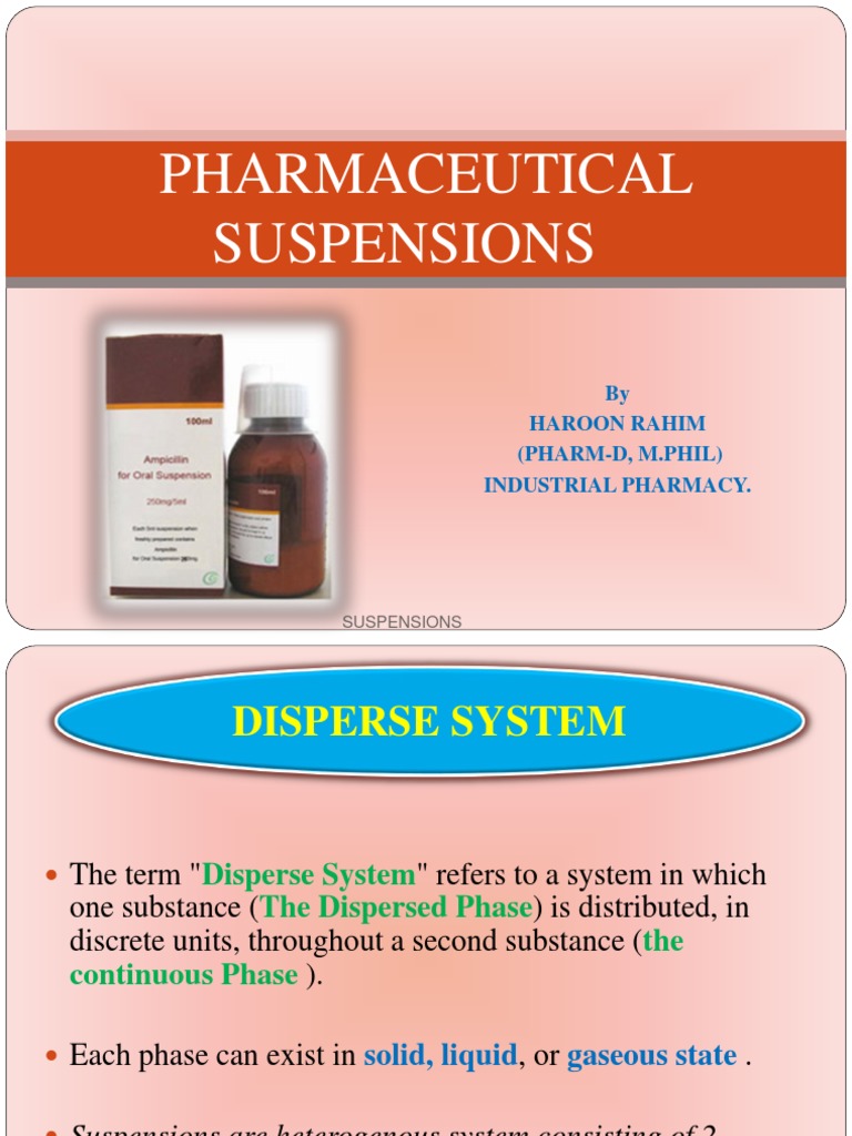 Pharmaceutical Suspensions Overview | PDF | Suspension (Chemistry ...