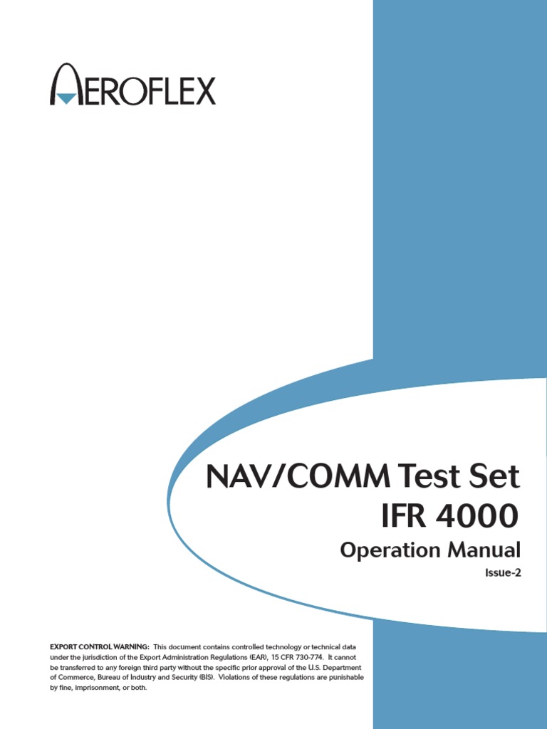 IFR4000 Operation Manual, Issue2 | PDF | Battery Charger | Power Supply