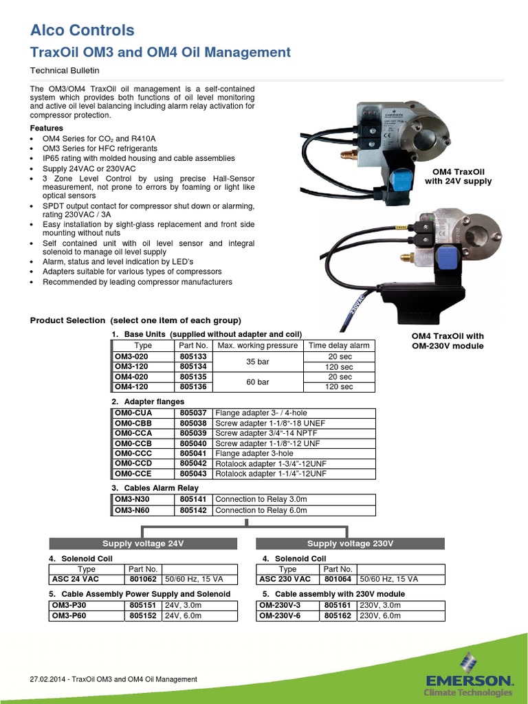 Traxoil OM3 - OM4 | PDF | Relay | Mechanical Engineering