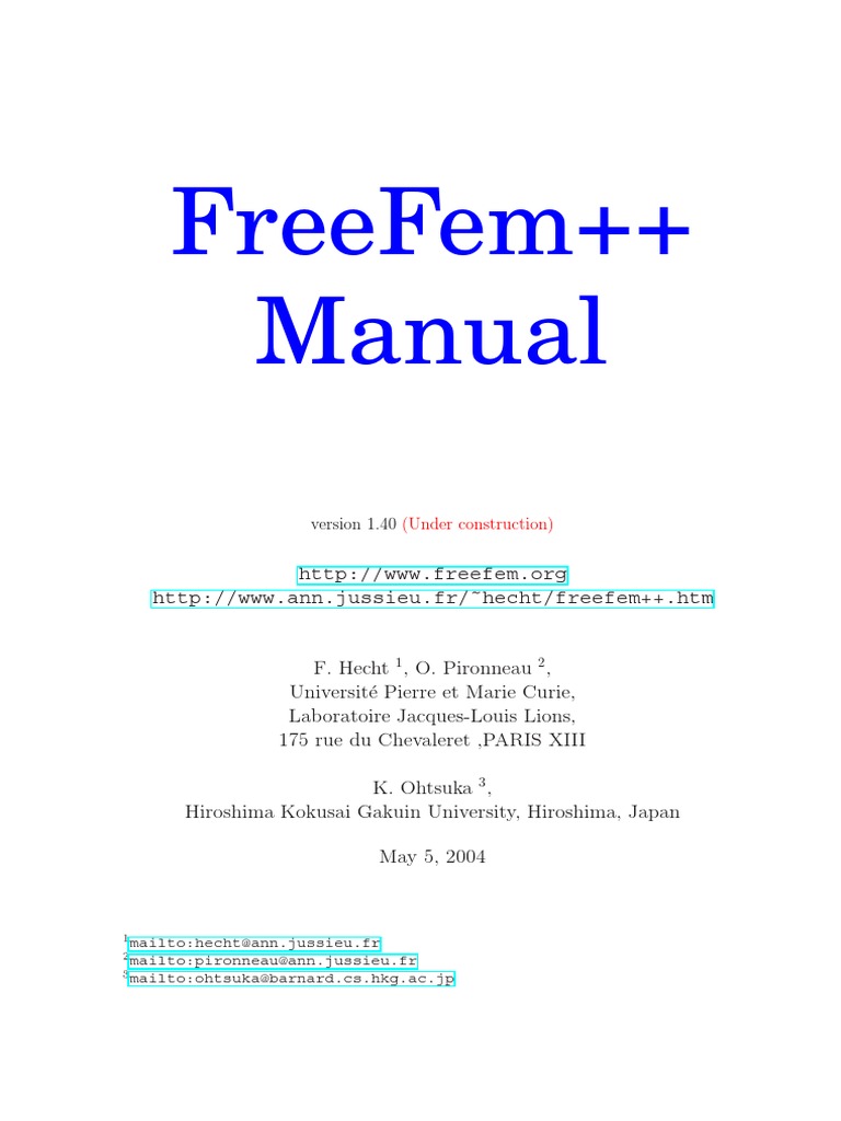Manual Freefem | PDF | Teaching Mathematics | Mathematical Analysis