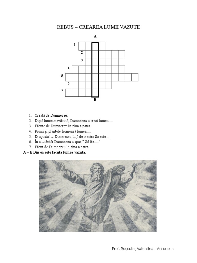 Rebus Crearea Lumii Vazute | PDF