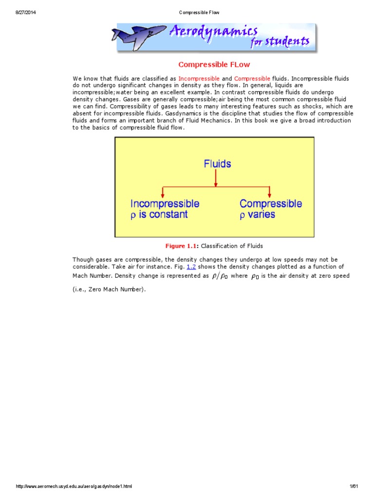 Compressible Flow Usyd - Edu | PDF | Mach Number | Compressible Flow