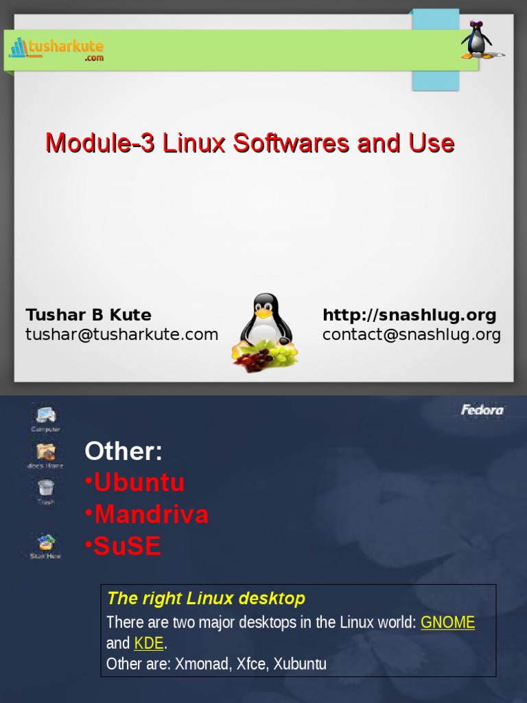 Linux Softwares and Use | PDF | Desktop Environment | Shell (Computing)