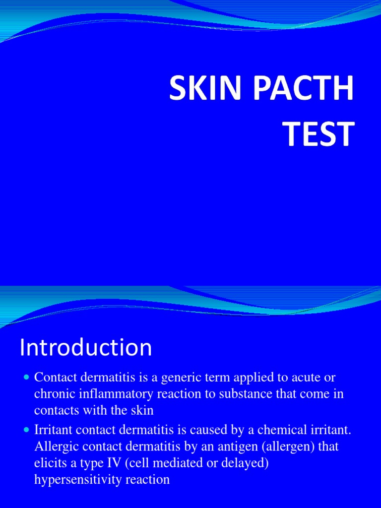 Patch Test | PDF | Dermatitis | Allergy