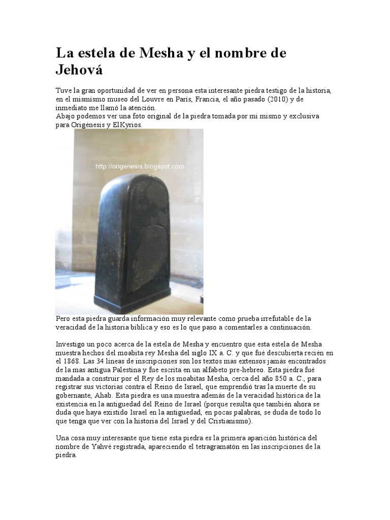 La Estela de Mesha | PDF