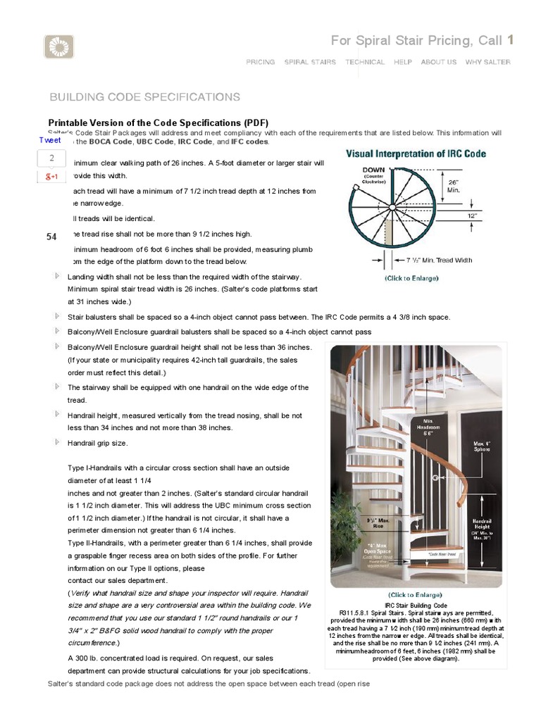 IRC Spiral Staircase Code Requirements | PDF | Stairs