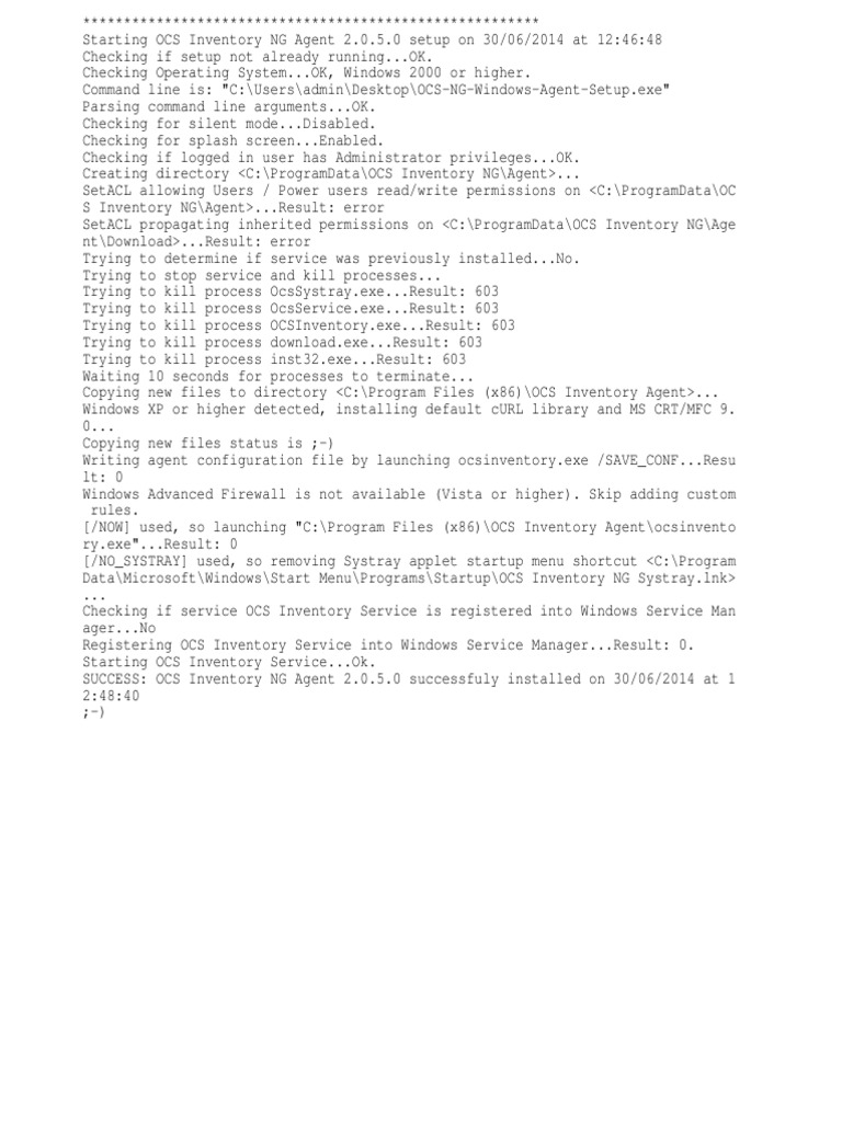 OCS NG Windows Agent Setup | PDF | Computers