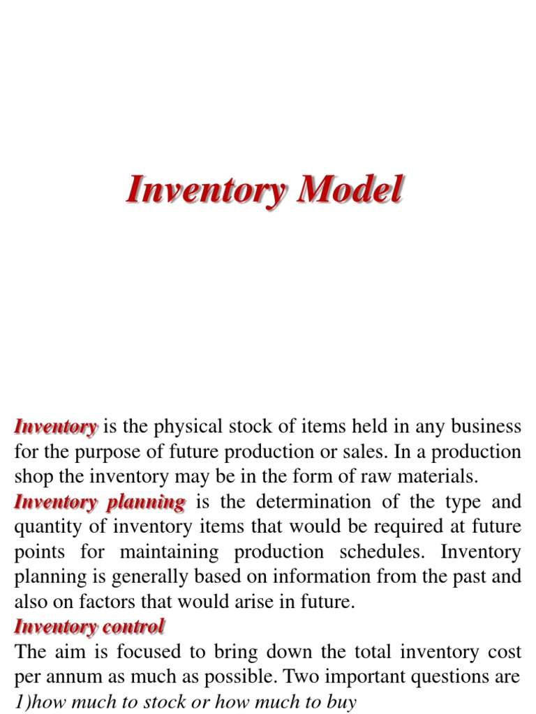 Inventory | PDF | Inventory | Economics