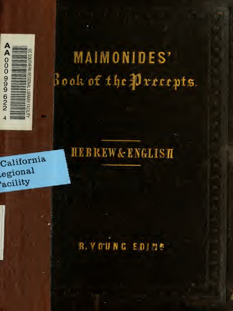 Maimonides-Book of The Precepts Hebrew-English | PDF