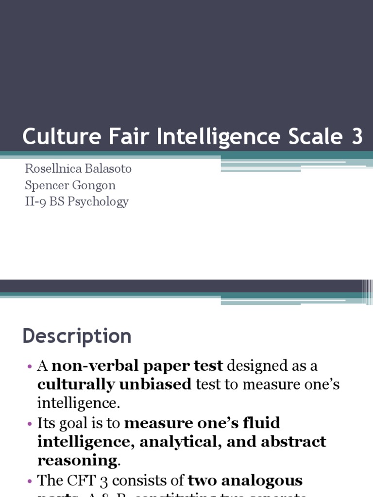 Culture Fair Intelligence Test Overview | PDF | Intelligence Quotient ...