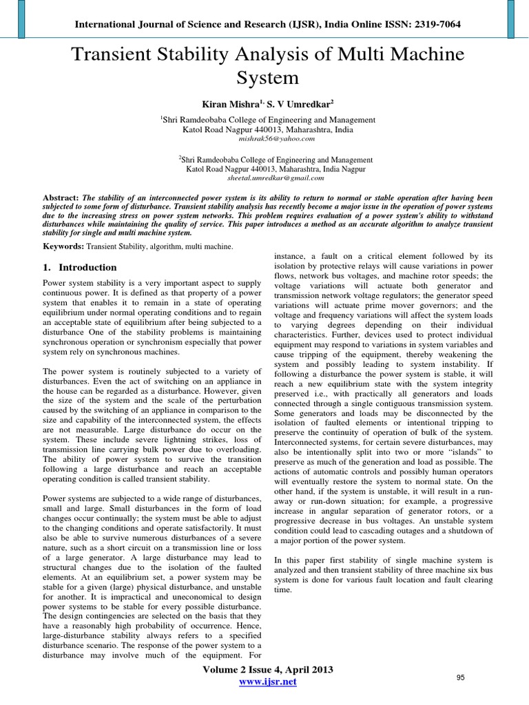 P Matlab y Estab Transit | Download Free PDF | Electric Power System ...