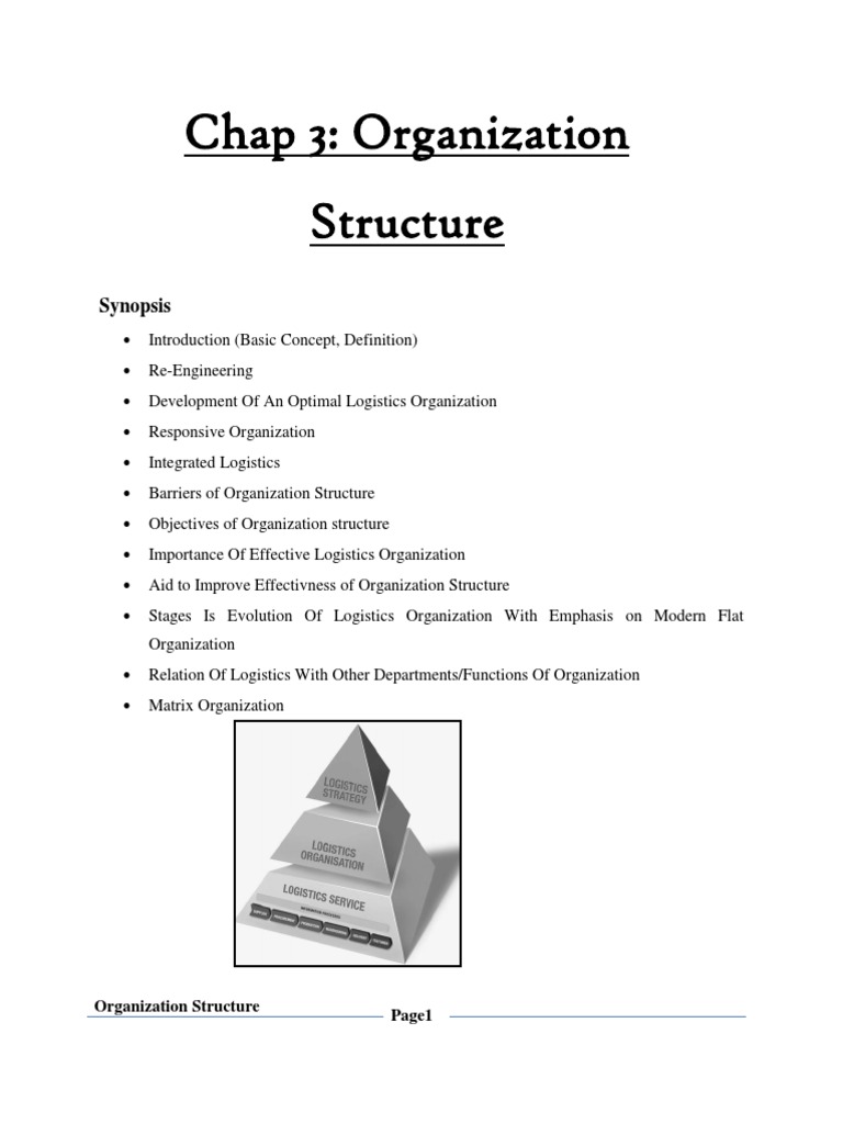 Chap 3 Organisation Structure - FINAL | PDF | Logistics ...