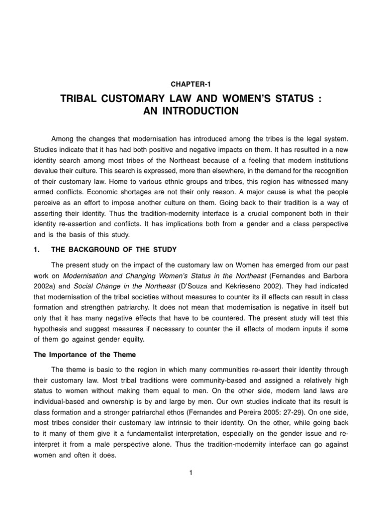 Tribal Customary Law and Its Impact on Women's Status | PDF | Gender ...