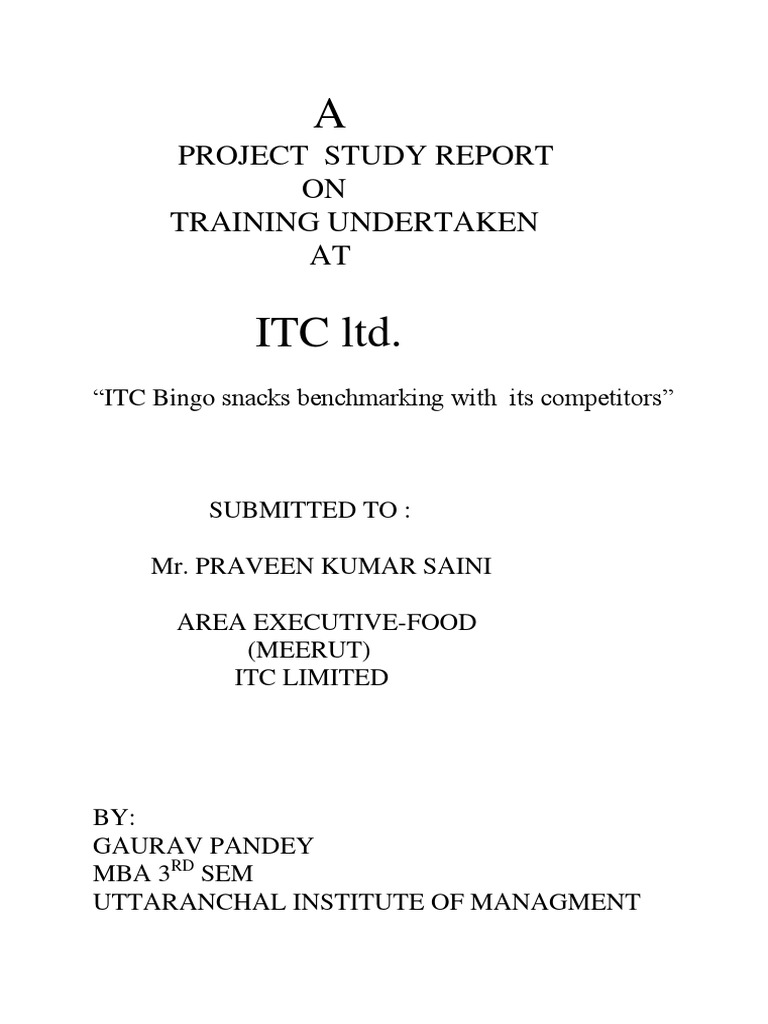 Itc Project Report | PDF | Retail | Warehouse