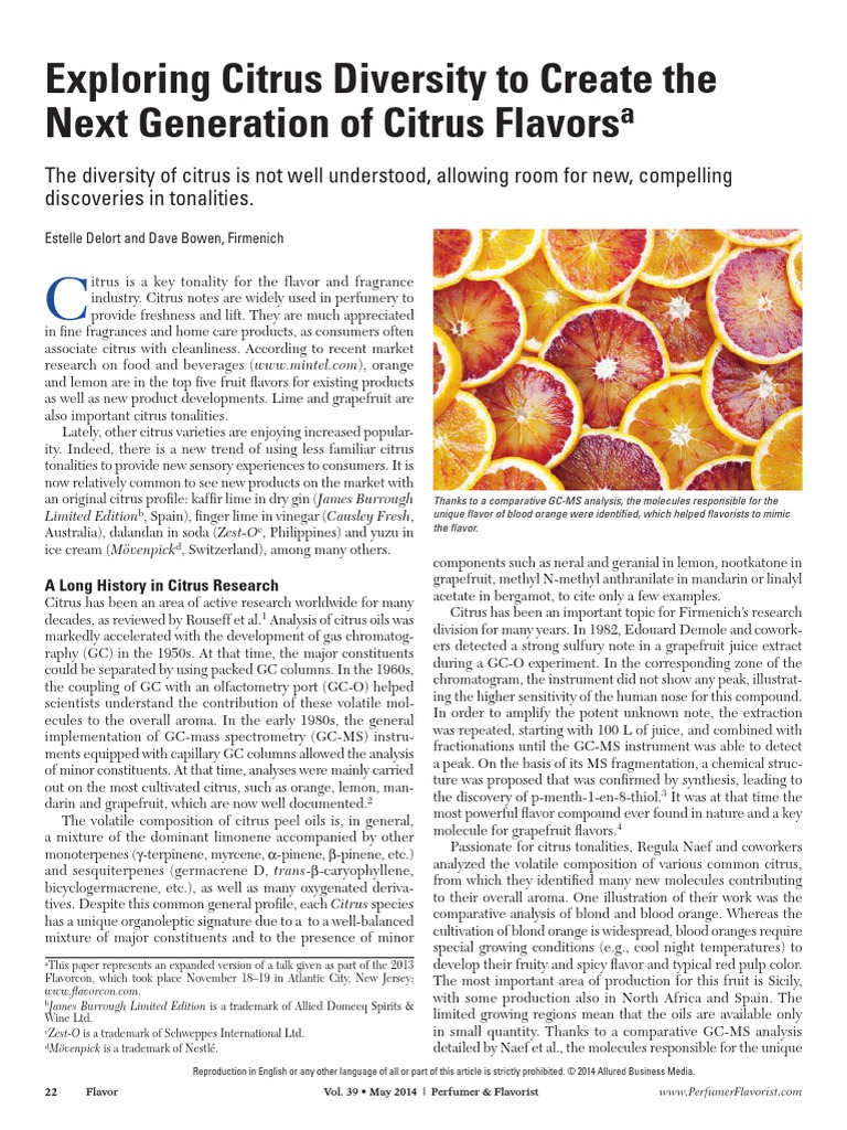 Flavor Exploring Citrus Diversity To Create The Next Generation of ...