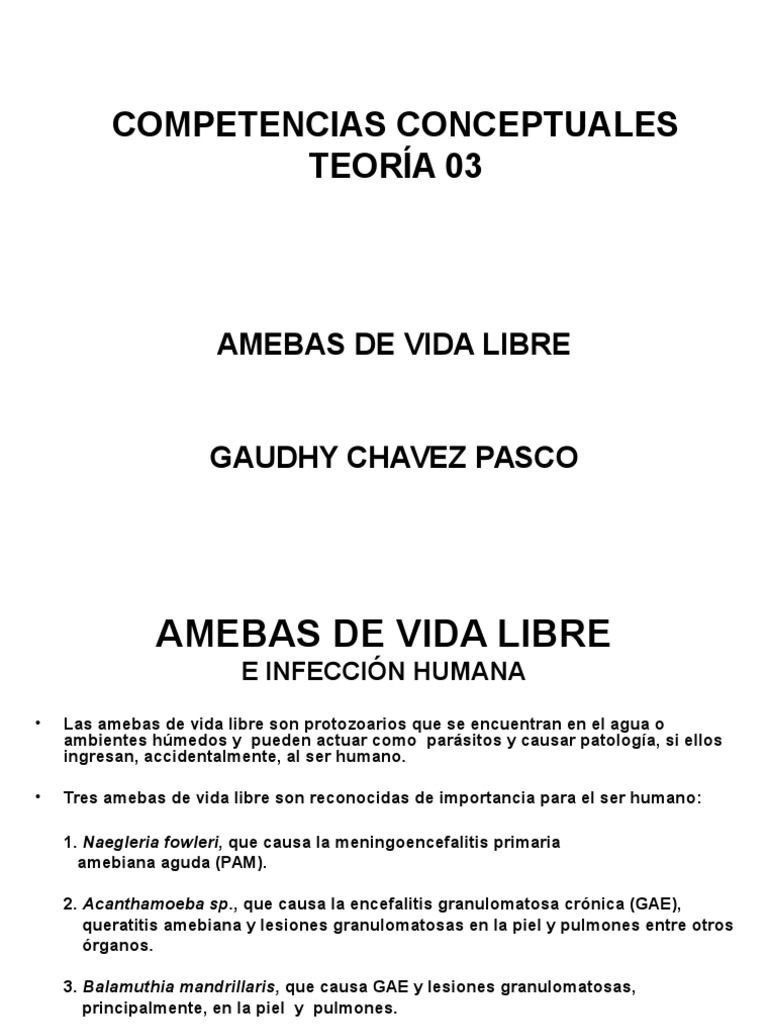 Amebas de Vida Libre: Infecciones y Patologías | PDF | Salud y bienestar | Medicina