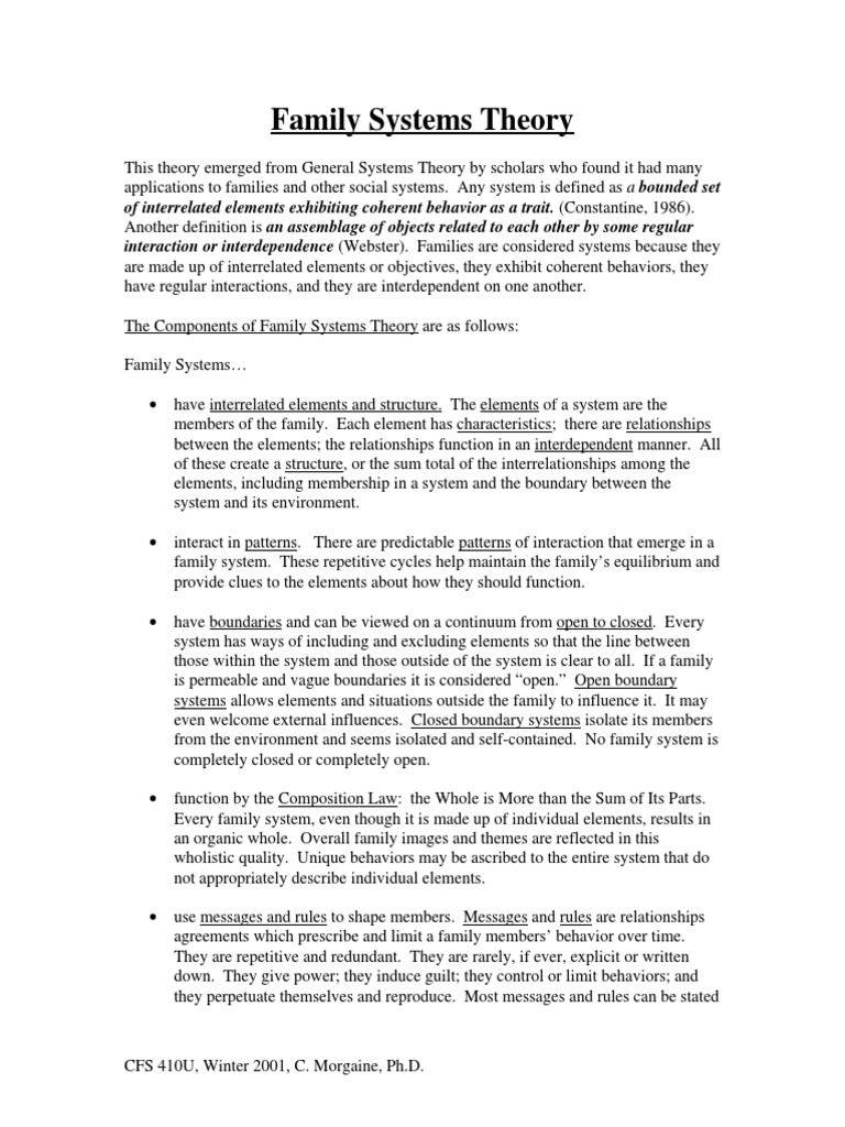 Family Systems Theory | System | Systems Theory