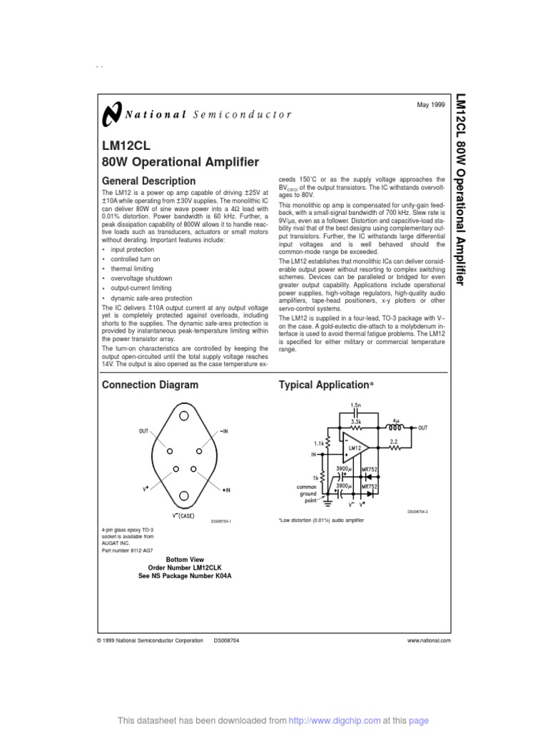 LM12CLK | PDF | Amplifier | Operational Amplifier