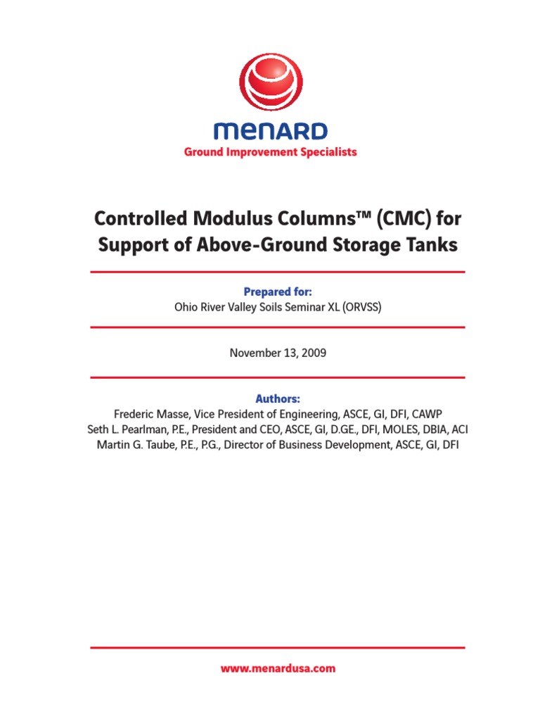 CMC For Support of Above-Gound Storage Tanks | PDF | Deep Foundation ...
